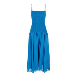 Tory Burch Kleid lang mit eckigem Ausschnitt - - Dresses - Damen - Blau - L