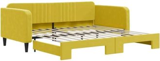 vidaXL Tagesbett Ausziehbar Gelb 100x200 cm Samt Vidaxl