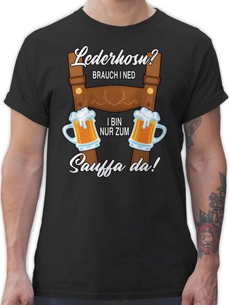 Shirtracer T-Shirt Herren - Kompatibel mit Oktoberfest - Trachten Outfit Sauffa Lederhose Lausbub - 3XL - Schwarz - Lederhosen Shirt Oktoberfest-t-Shirt bayrisch