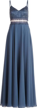 Vera Mont Damen Abendkleid mit Spitze Blue Stone,36