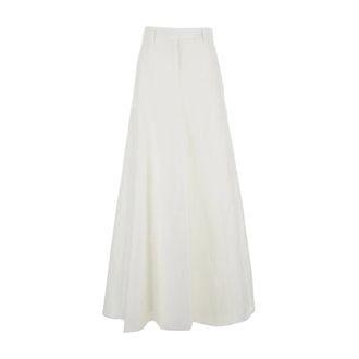 Brunello Cucinelli Femme, Jupes, Blanc, Taille: 36 FR Flared Maxi Skirt