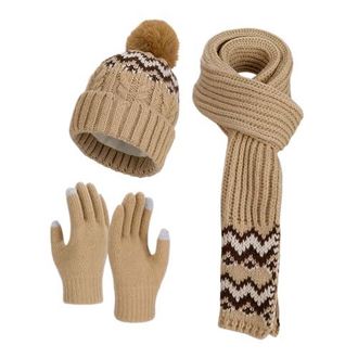 Generic Bonnet dhiver - Bonnet et gants chauds tricot&eacute;s pour femme, bonnet dhiver avec chauffe-mains, bonnet tricot&eacute; &eacute;pais r&eacute;sistant au froid | Parfait pour l