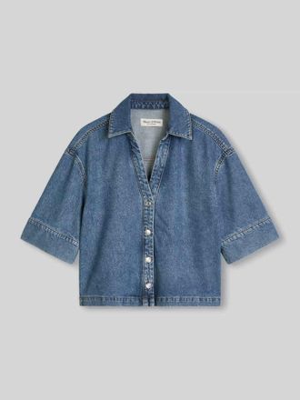 Marc O'Polo Regular Fit Kurzarmbluse aus Baumwolle-Lyocell-Mix
