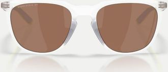 Oakley Thurso Limitless Collection - Lunettes de soleil carr&eacute;es polaris&eacute;es avec verres effet miroir marron - Mat transparent