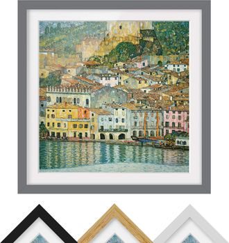 Bilderwelten Bild mit Rahmen - Gustav Klimt - Malcesine am Gardasee - Farbe Grau 70 x 70cm