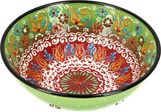 Guru Shop 1 Stk. Orientalische Keramikschüssel, Schale, Müslischale, Handbemalt - Ø 21 cm/Modell 1