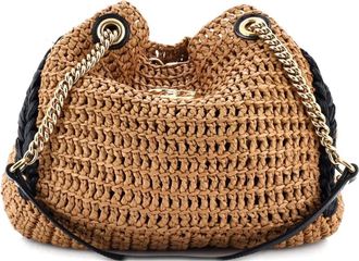 Gucci GG Marmont Chain Raffia Small tote bag - Tons neutres