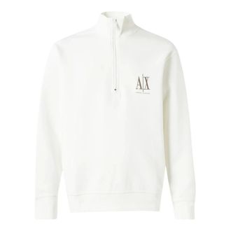 A|X Armani Exchange Sweatshirt mit halbem Rei&szlig;verschluss - - Sweatshirts & Hoodies - Herren - Wei&szlig; - S