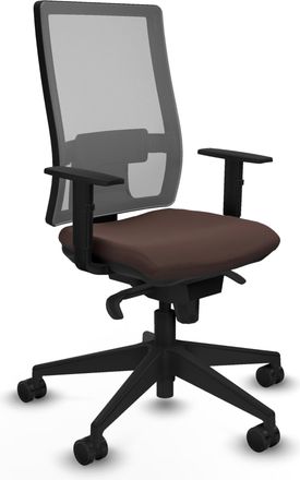 Piqueras y Crespo Computerstuhl mit 1D-Armen, h&ouml;henverstellbare Lendenwirbelst&uuml;tze, mit 5 Positionen und eingespritztem Schaum. Mit Rollen von 65 mm Nylon, Grau/Dunkelb