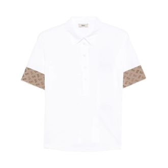Herno Polohemd mit gemusterten B&uuml;ndchen - - Tops - Damen - Wei&szlig; - S