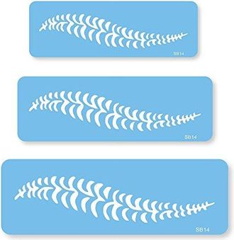 PME JEM Farnbordüren-Schablone, Sortiment, Kunststoff, Blau, 15 x 1 x 15 cm, 3-Einheiten