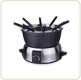 Little Balance 8386 Gourmet 8 Fondue-Gerät, Edelstahl/Schwarz