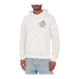 Diesel Homme, Sweatshirts et sweats à capuche, Blanc, Taille: S Sweat à Capuche Moderne avec Design Textuel