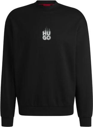 HUGO BOSS Hommes Durungu Sweat en Molleton de Coton &agrave; Logos imprim&eacute;s revisit&eacute;s Effet fum&eacute;