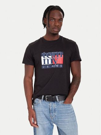 Tommy Jeans T-Shirt DM0DM21977 Schwarz Regular Fit