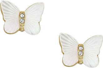 Fossil Damen Ohrringe aus goldfarbenem Edelstahl mit Pfosten-/Bolzenverschluss