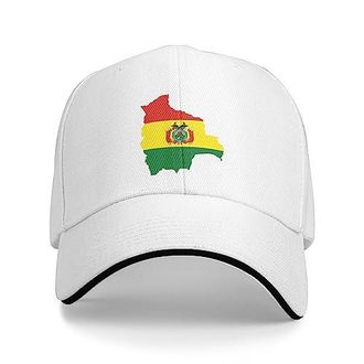 Generic Casquettes Sport Carte du Drapeau De La Bolivie Casquettes Baseball Athlétique Solaire Cap Classique pour Homme Femme Golf