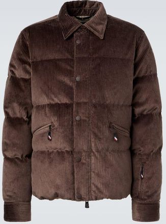 Moncler Veste doudoune de ski Elgon en velours côtelé de coton