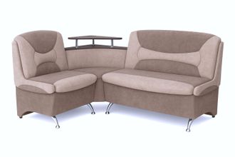 Rodnik Eckbank Arabika gepolstert, Sitzbank mit Ablage und Stauraum, Truhenbank, Farbe Braun/Milchkaffee