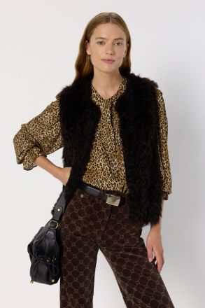 Gerard Darel Chemise l&eacute;opard &agrave; volants - ARLETTY - Marron