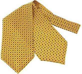Tony & Paul Foulard Ascot. Sofia, Soie. Jaune bouton dor - carreaux - FABRIQUE EN ITALIE