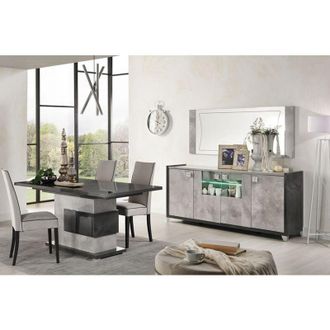 Altobuy Altobuy - hoffman - Ensemble Buffet 4P avec Miroir + Table Repas à Pied Central
