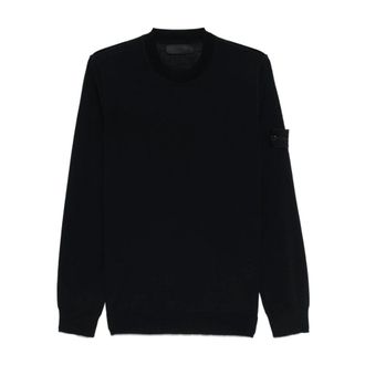Stone Island Pull en laine bleu tricot&eacute; - Homme - Pulls - Bleu - Taille: XL