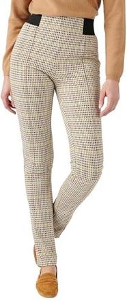 Damart Pantalon Maille Milano Uni Ou Carreaux pour Femme, Coupe Standard, Jaune Carreaux, 54