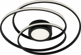 Briloner Di-Ka led Deckenleuchte Frame Curl ø 56 cm schwarz, mit Mittellicht Deckenleuchte