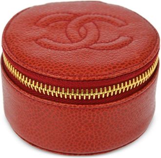 Chanel 1995 pre-owned Schmucketui mit CC-Stickerei - Rot