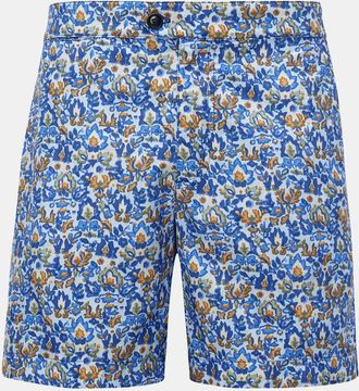 Incotex Herren - Badeshorts blau/grün gemustert