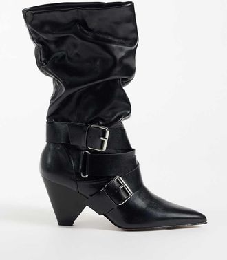 Asos Cade Stiefel mit Schnallendetail und Absatz in Schwarz