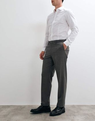 Mango Milan pantalon slim ajust&eacute; gris-Marron