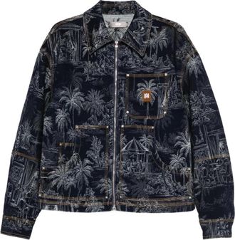 Amiri Homme, Vestes, Bleu, Taille: XL Graphic Denim Jacket