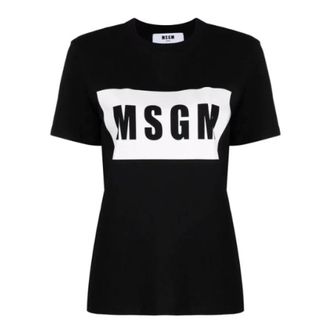 Msgm Logo-Print T-Shirt - - Tops - Damen - Schwarzk - M