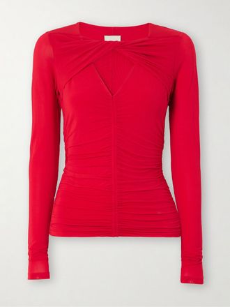 Isabel Marant Haut En Jersey Stretch À Fronces Et À Découpe Vandalia - Rouge