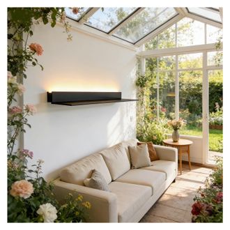 Generic LED-Schweberegal aus Vollaluminiumlegierung, 4-farbig verstellbares Licht, 220 Pfund tragendes, an der Wand montiertes Ausstellungsregal for Zuhause u