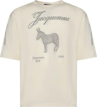 Jacquemus Homme, Tops, Blanc, Taille: L &Acirc;ne Short-Sleeve T-Shirt