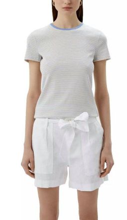 Lauren Ralph Lauren T-Shirt T-Shirt Bluse Streifen Shirt Striped Top Rundhalsausschnitt, Label-Stickerei am Saum