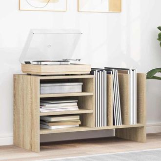 vidaXL vidaXL Meuble &agrave; vinyles avec &eacute;tag&egrave;re Ch&ecirc;ne Sonoma 78,5 x 35 x 45 cm
