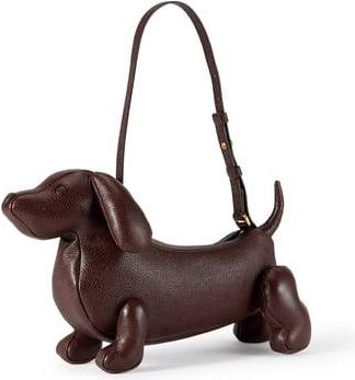 Thom Browne Sac &eacute;paule forme chien en cuir grain&eacute;