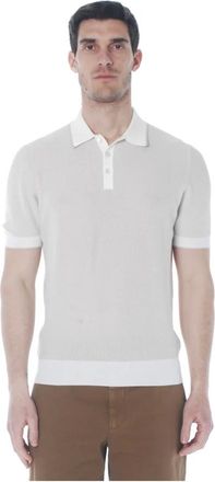 Gran Sasso Homme, Pulls, Beige, Taille: XL Polo en coton &agrave; maille nid dabeille