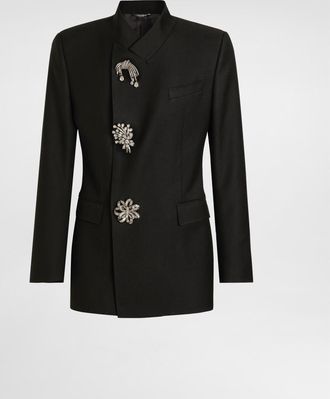 Dolce & Gabbana Double-breasted Jacket Inwool Gabardine - Mann Anzüge Und Blazer Schwarz Wolle 54