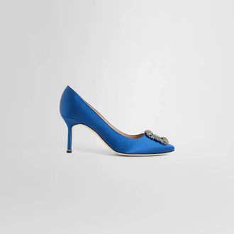 Manolo Blahnik Hangisi 70 Satin Jewel Buckle Pumps