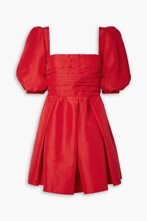Self Portrait Minikleid aus Taft mit Falten - Rot - UK 4