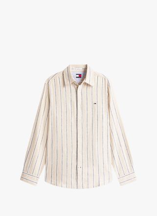 Tommy Hilfiger Chemise &agrave; rayures verticales en coton et lin