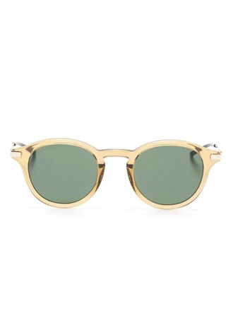 Gucci lunettes de soleil &agrave; d&eacute;tail Web - Or