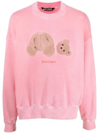Palm Angels sweat &agrave; imprim&eacute; ourson - Rose