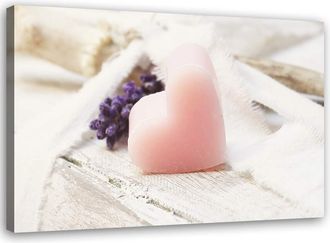 Feeby Bild auf Vlies Leinwand Abstrakte Komposition 40x30 cm Kunstdruck Modern Wandbilder Deko Flur Wohnzimmer Shabby Chic Rosa