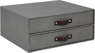 Bigso Box of Sweden BIGSO BIRGER Schubladenbox - Aufbewahrungsbox mit 2 Schubladen - Schreibtisch Ablage f&uuml;r Dokumente & B&uuml;robedarf - Ablagesystem aus recycelter Faserpla